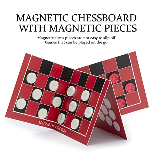 A&A Magnetic Pressman Checkers & Chinese Checkers/Classic Game with Folding Board and Interlocking Checkers/Travel Games