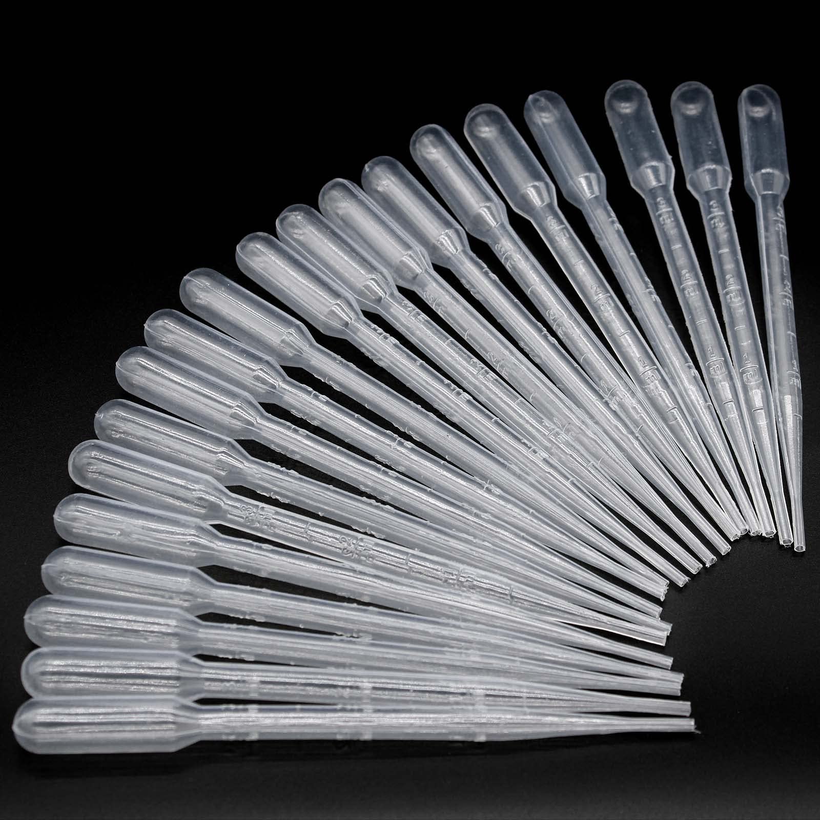 3ml Transfer Pipettes, 100PCS Plastic Disposable Transfer Pipettes Liquid Dropper Plastic Calibrated Dropper Pipetting Clear White