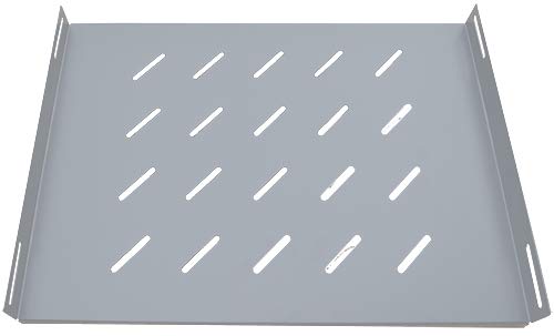 18U Wall Mount Gray IT Network Server Rack Cabinet Enclosure 24 Inch Depth-2 Shelves-8-Way PDU-Fan-Casters-Hardware