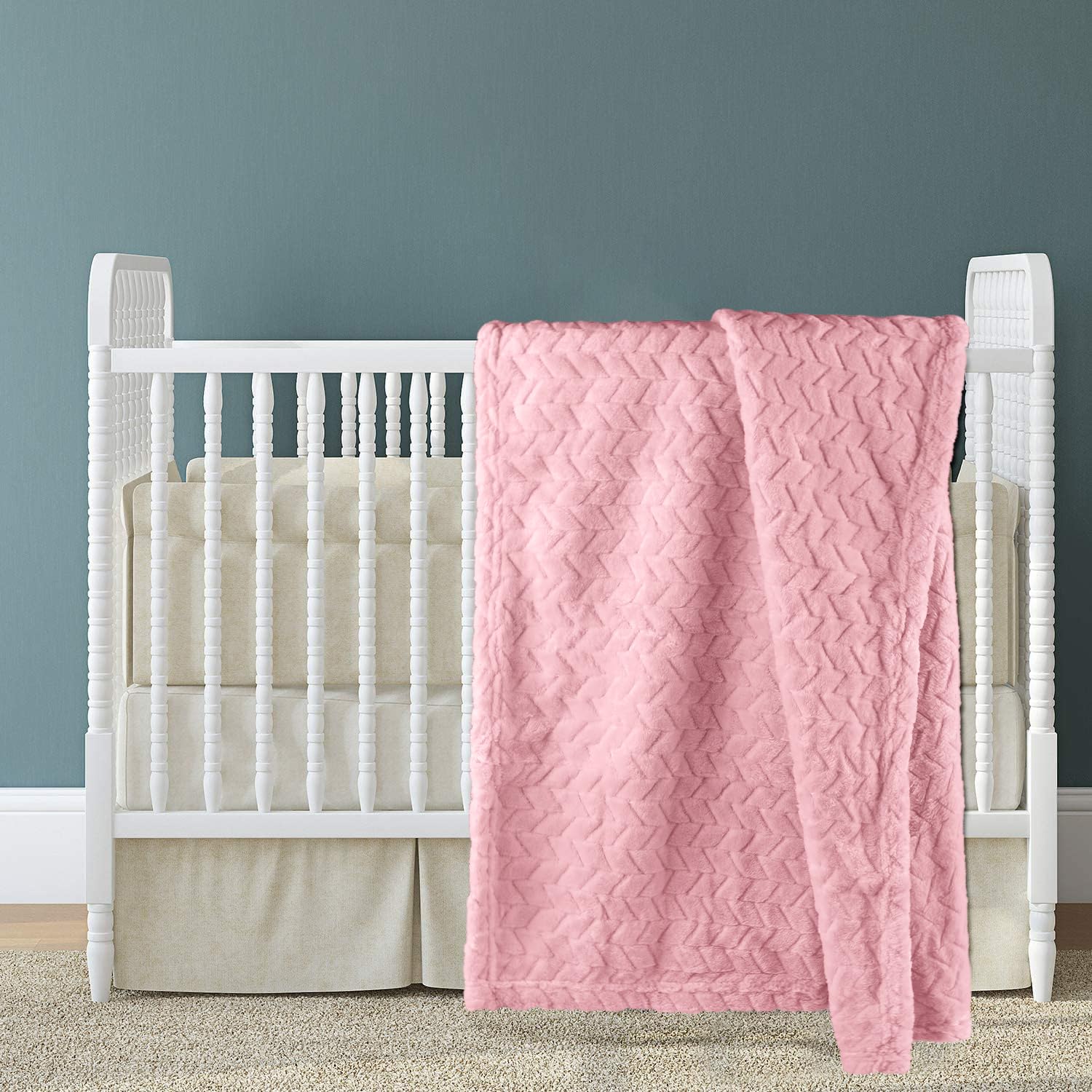 Baby Blanket Flannel, Cozy Throw Blankets for Newborn Infant and Toddler, Super Soft and Warm Receiving Baby Blanket for Crib Stroller (Pink 25 * 32")