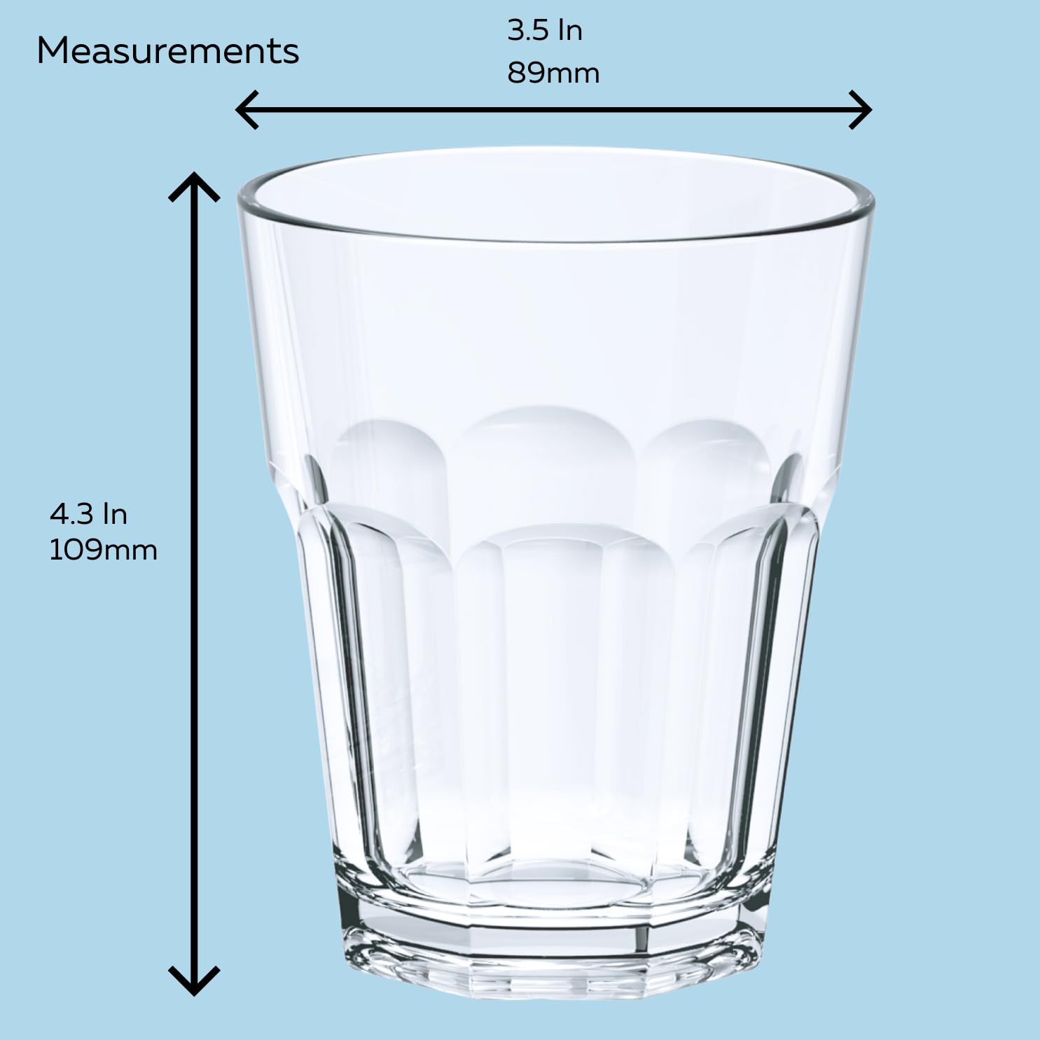 12 Oz Drinking Glasses Tritan Acrylic Cups Set By Decor Works - Glassware Plastic Tumblers - Water Glasses Acrylic Glasses - BPA Free & Durable - Dishwasher Safe Drinking Glasses Set Of 6