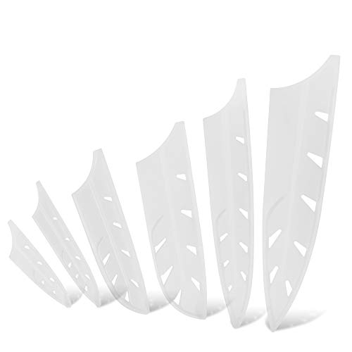 XYJ Knife Sheath Set of 12 Knife Edge Guards Blade Protector Knife Cover for Stainless Steel Paring Santoku Utility Slicing Chef Knife Plastic Knife Case Black White