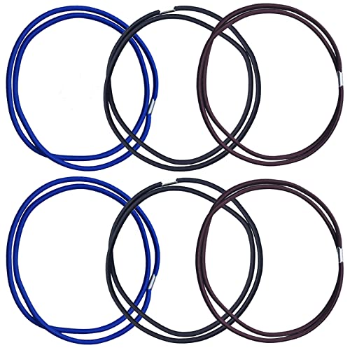 6pcs Trash Can Bands, Black, Blue, Brown fits for 13 to 30 Gallon Trash Cans, Garbage Can Bands, Elastic Band Loop for Trash Cans, Colorful Litter Box Bands Good for Home Office School Indoor