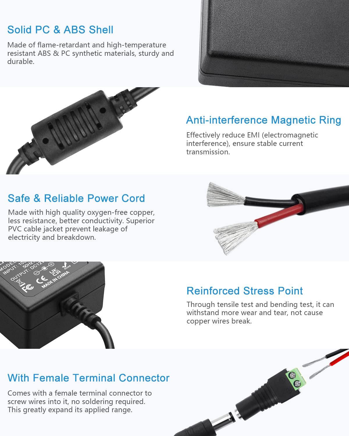 ALITOVE 12V 3A Power Supply Adapter 100~240V AC to DC 12 Volt 3 Amp 36W Converter 12 vdc 3000mA 2.2A 2.4A 2.5A 2.8A Available 5.5mm x 2.5mm 2.1mm for LED Strip Light CCTV Security Camera Router