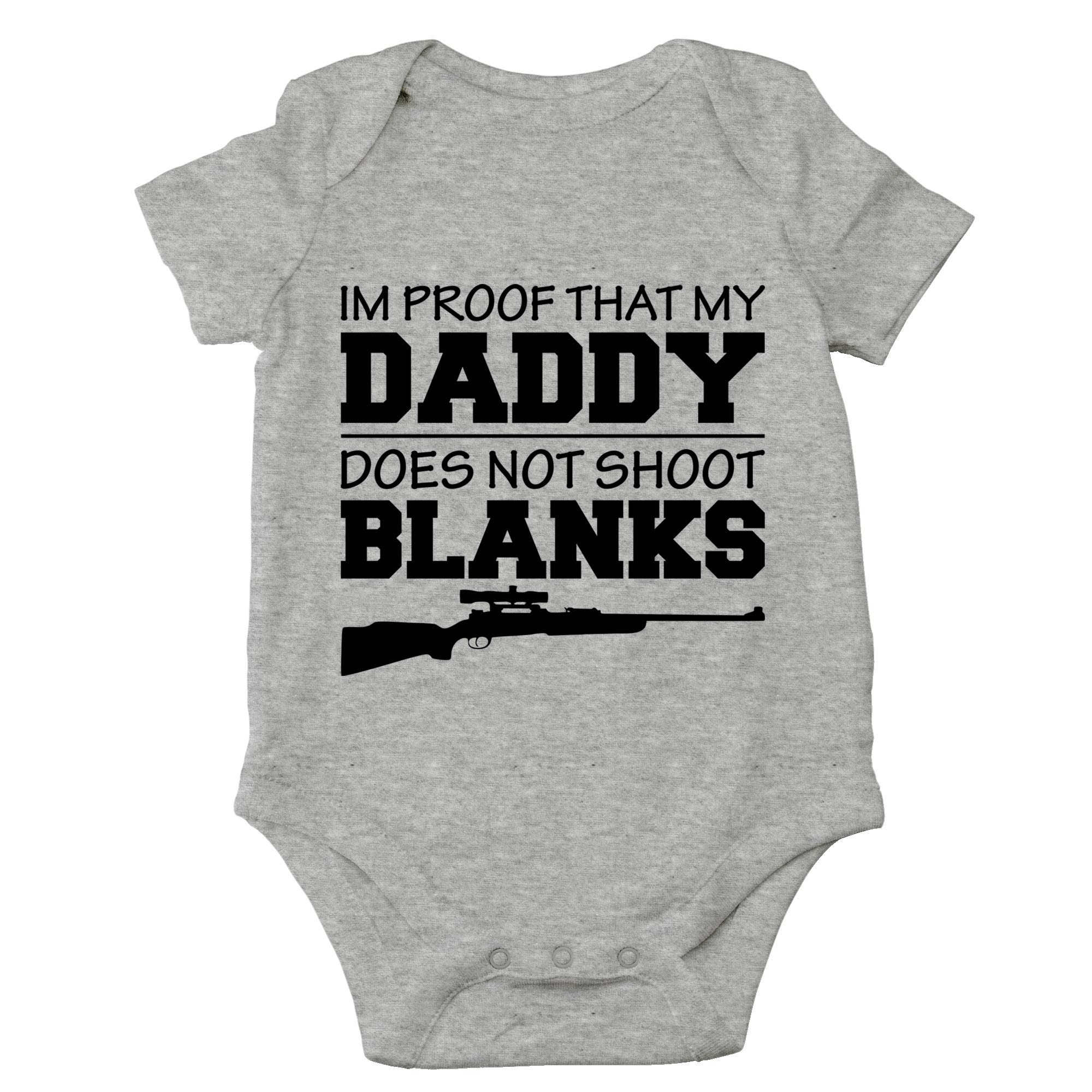 CBTwear I'm Proof That My Daddy Does Not Shot Blanks Baby Bodysuit Boy Girl Adorable Romper Clothing (Newborn, Heather Grey)