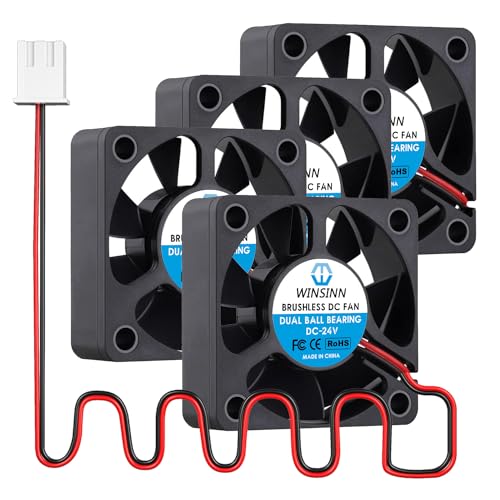 WINSINN 50mm Fan 24V Dual Ball Bearing Brushless 5015 50x15mm - High Speed (Pack of 4Pcs)