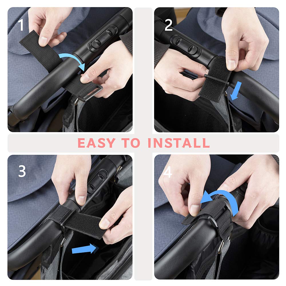 Baby Stroller Organizer with Non Slip Straps - Stroller Organizer Bag with Big Capacity, Waterproof Pocket and Insulated Cup Holders by LENTA MALL