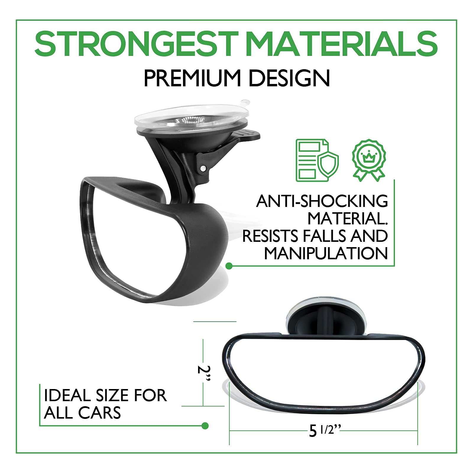 Lebogner Baby Car Mirror, Windshield Front Facing Seat Full Wide Angle View Infant Mirror, Rearview Car Seat Mirror That Attaches With A Adjustable Suction Cup, Child Safety Hanging Accessories