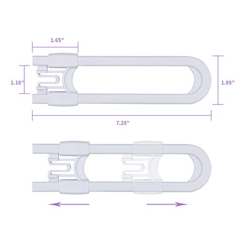 Baby Safety Locks for Cabinets-GRANDOTO Sliding Cabinet Locks for Babies & Childproof Safe Latches & Child Proofing Lock of Drawer,Wardrobe,Fridge,Bathroom,Kitchen,Cupboard Door Handle (White 12P)