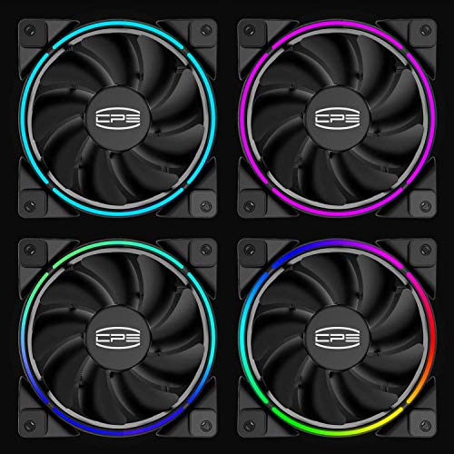 CP3 120mm Fan 3 in 1 Kit Upgrade,12cm RGB LED Computer Case Fan - PWM Cooling Fan - Dual Light Loop Quiet Fan/Multiple Light Modes for PC Case