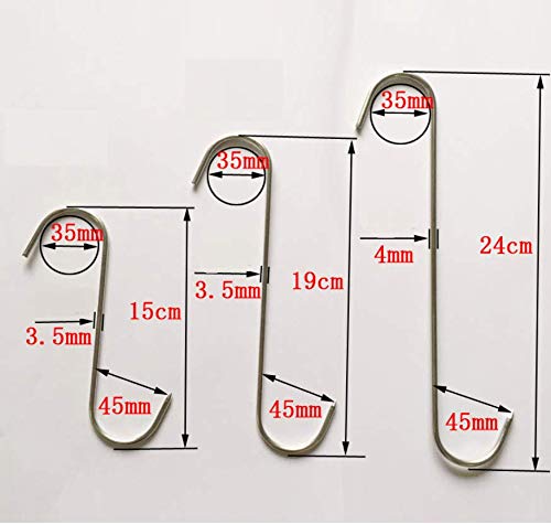 Astra Gourmet 6" Meat Hooks S-Hook Stainless Steel Meat Processing Butcher Hook Pot Racks S Hook Meat Hangers for Bacon Sausage Smokers - 6 Pack