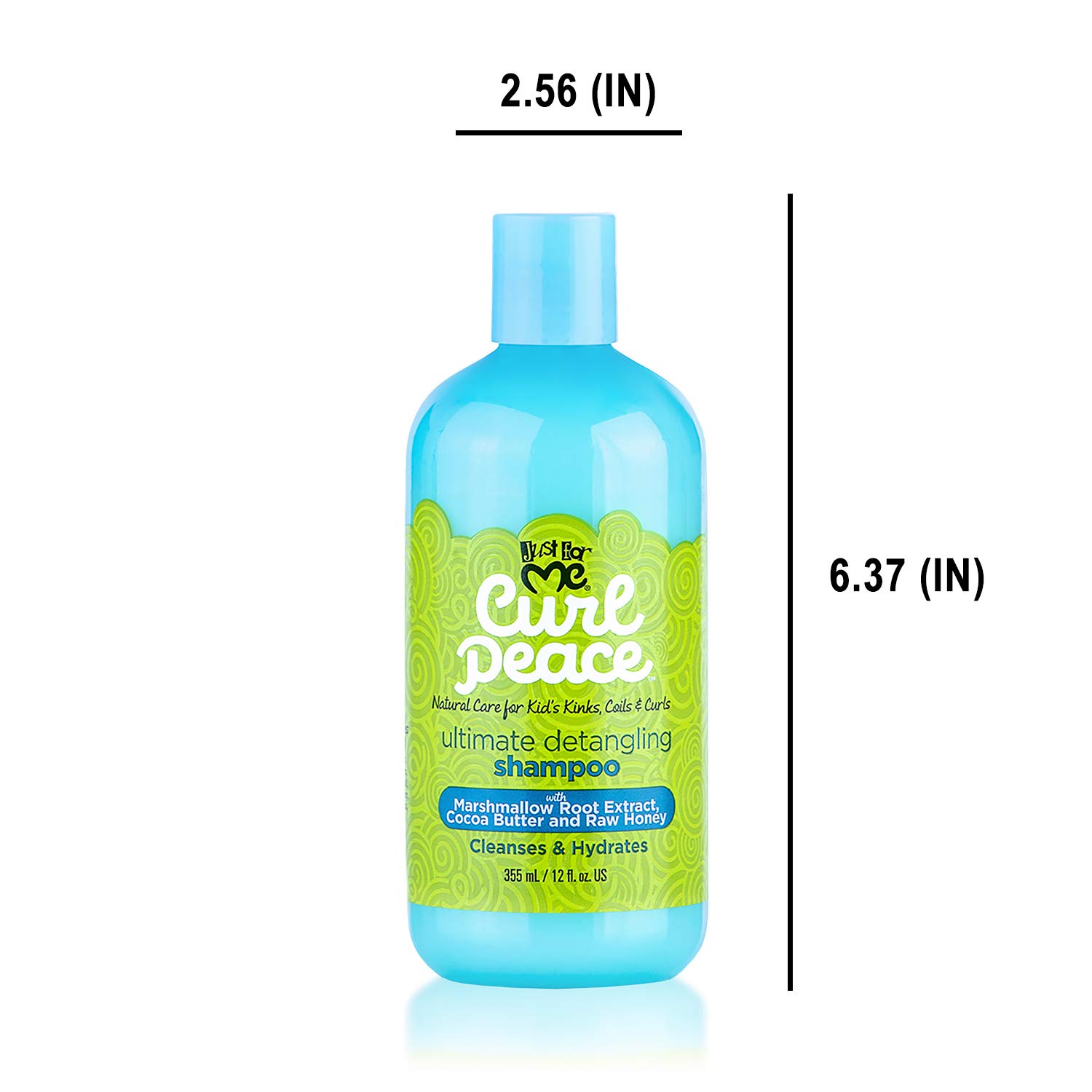 Just For Me Curl Peace Ultimate Detangling Shampoo (3 Pack) - Cleanses & Hydrates, Contains Marshmallow Root Extract, Cocoa Butter & Raw Honey, Sulfate Free, No Animal Testing, 12 oz