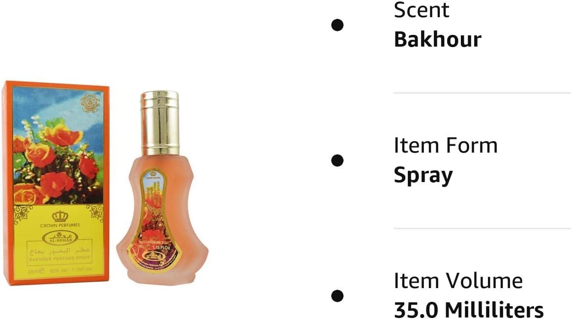 Al-Rehab Bakhour Eau de Parfum Spray for Unisex, 1.15 Ounce