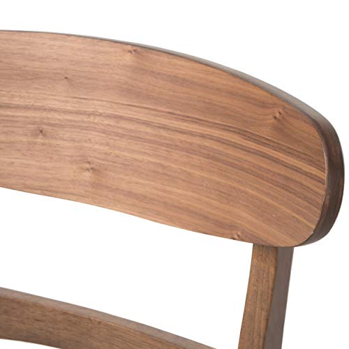 Christopher Knight Home Griselda Mid-Century Modern Dining Chairs (Set of 4),Polyester and Birch Wood, Mint, Walnut