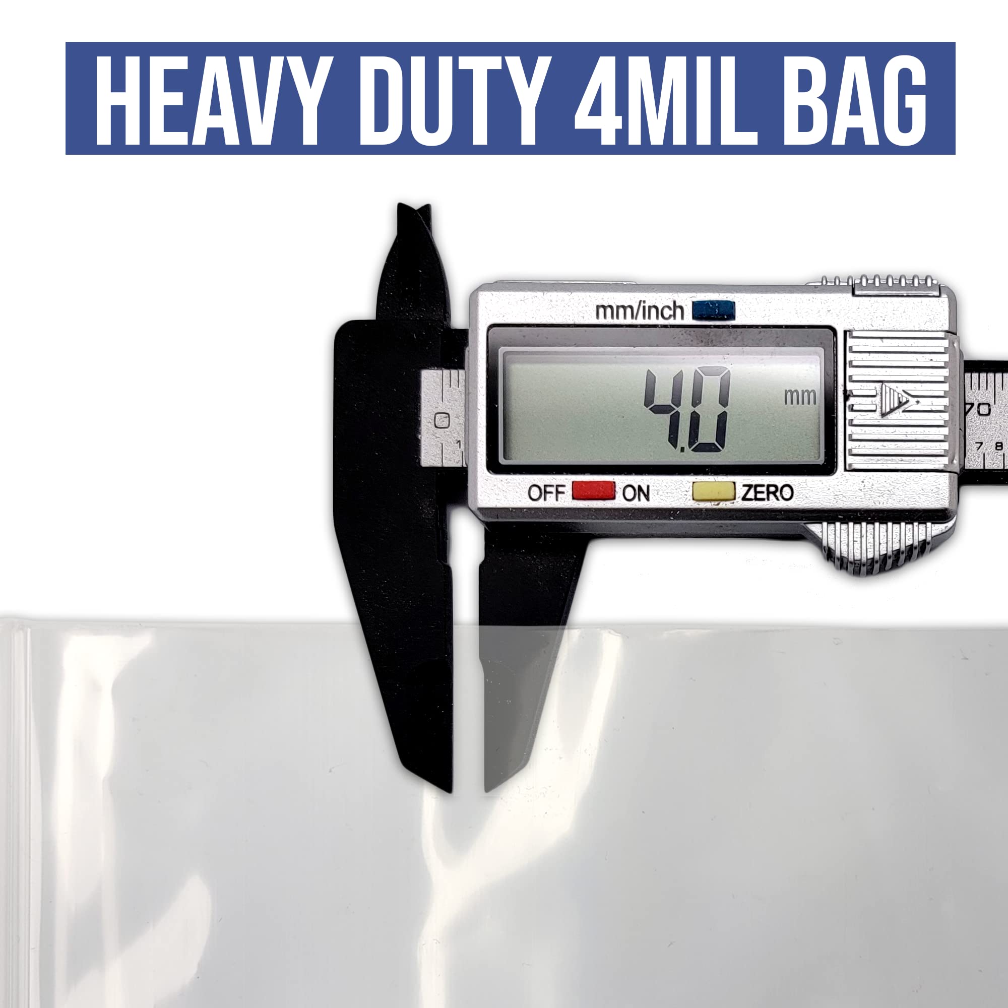 400 Heavy Weight 4 Mil Clear Reclosable Poly Zipper Bags - Assorted Sizes 5x8 4x6 3x5 2x4~100 Ea. by NetSellsIt