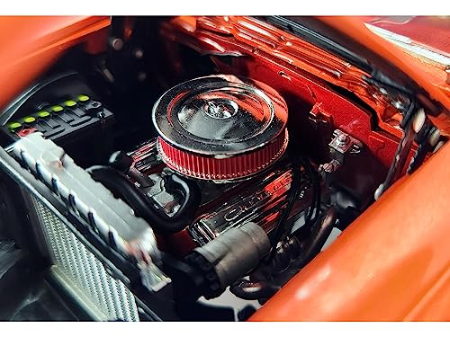 1957 Chevy 150 Custom Cruiser Orange Metallic and White Limited Edition to 300 Pieces Worldwide 1/18 Diecast Model Car by Acme A1807015