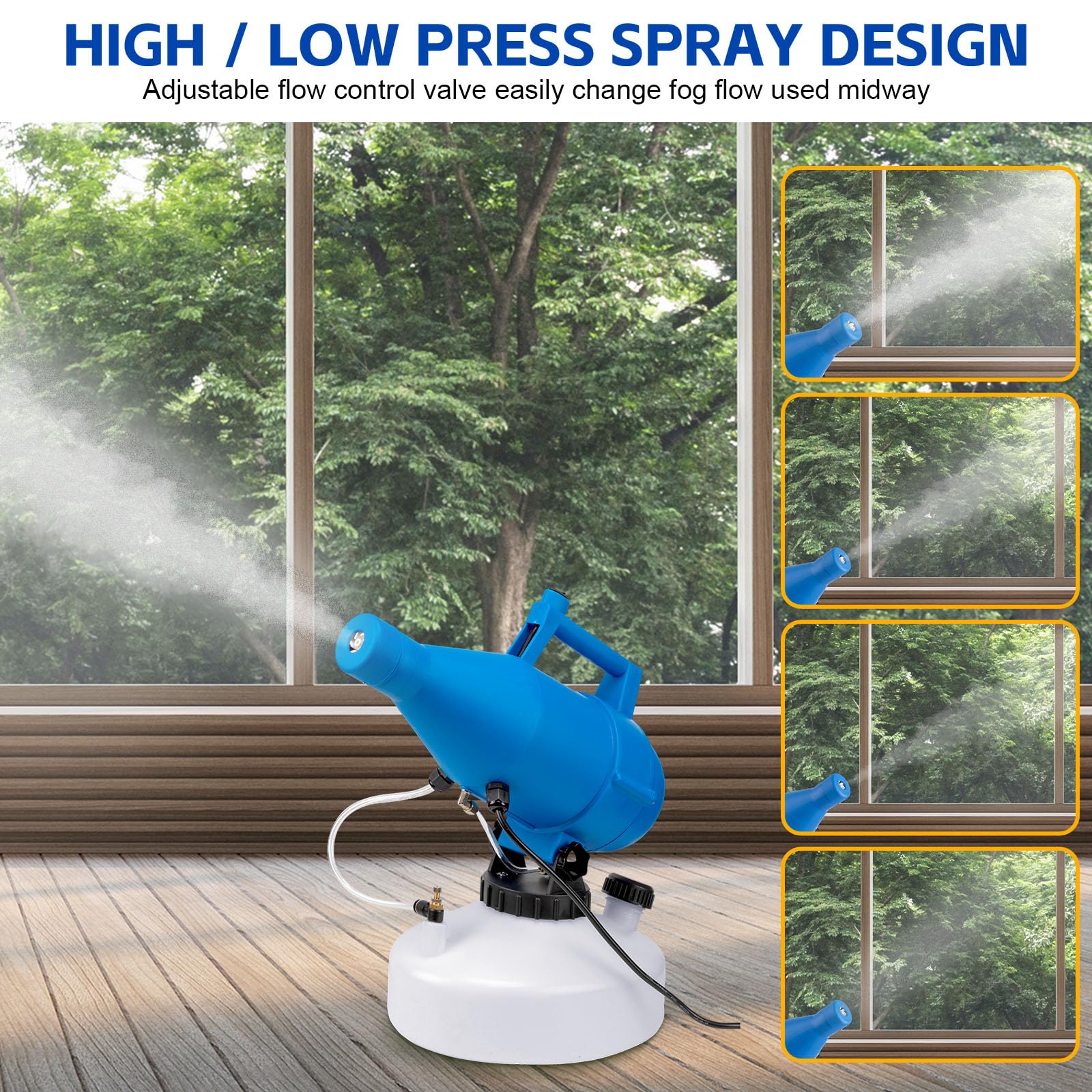 2 Pcs 4.5L (1.2 Gallon) Electric ULV Portable Fogger Sprayer Machine Capacity Fogger Machine Mist Cold Fogger Spraying Distance 30 ft for Home School Yard