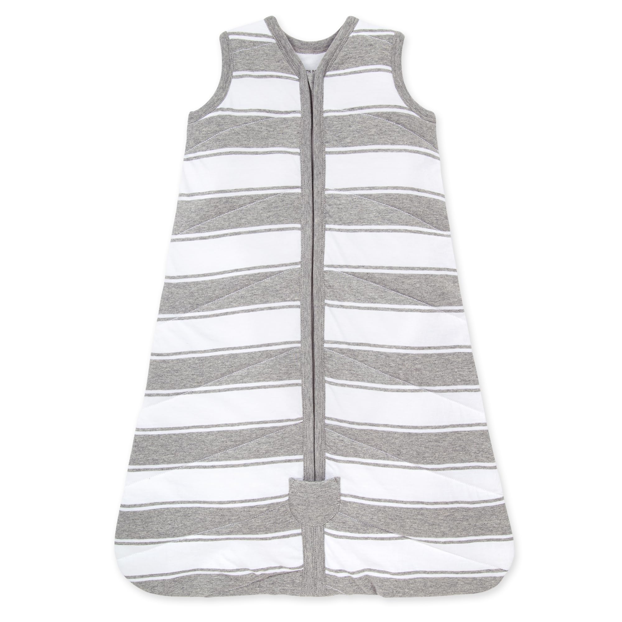 Burt's Bees Baby Baby Beekeeper Wearable Blanket, 100% Organic Cotton, Swaddle Transition Sleeping Bag, Quilted Grey Rugby, Medium