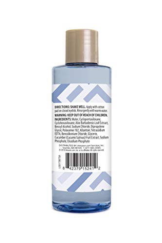 Amazon Brand - Solimo Eye Makeup Remover, Removes Waterproof Mascara, Dermatologist Tested, Unscented, 5.5 fl oz (Pack of 4)