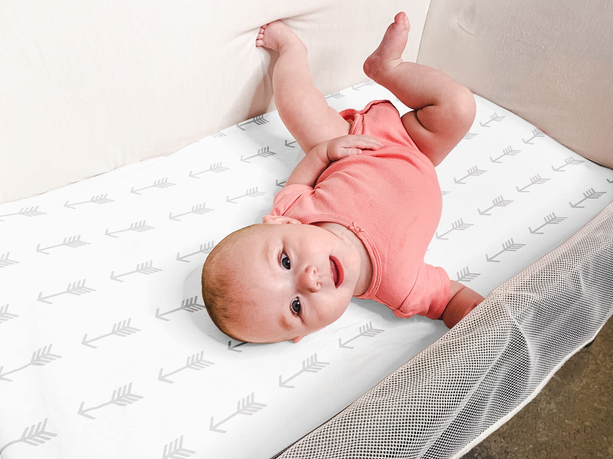 Bassinet Bed Sheets – Premium Bassinet Fitted Sheet for Halo, Mika Micky, Maxi COSI & Others - 4 Pack 100% Jersey Knit - Bassinet Bedding for Standard Size Oval or Halo Bassinet Pads for Boys & Girls