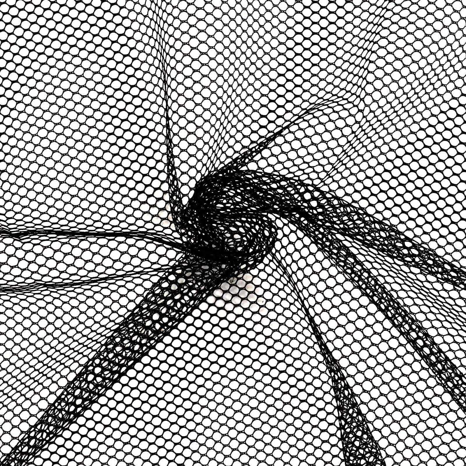 FSWCCK Black Mesh Fabric, 62 x 59 Inch Soft Mesh Netting Slightly Stretchy for Shopping Bag, Backpack Pocket and Straps and Netting Clothes