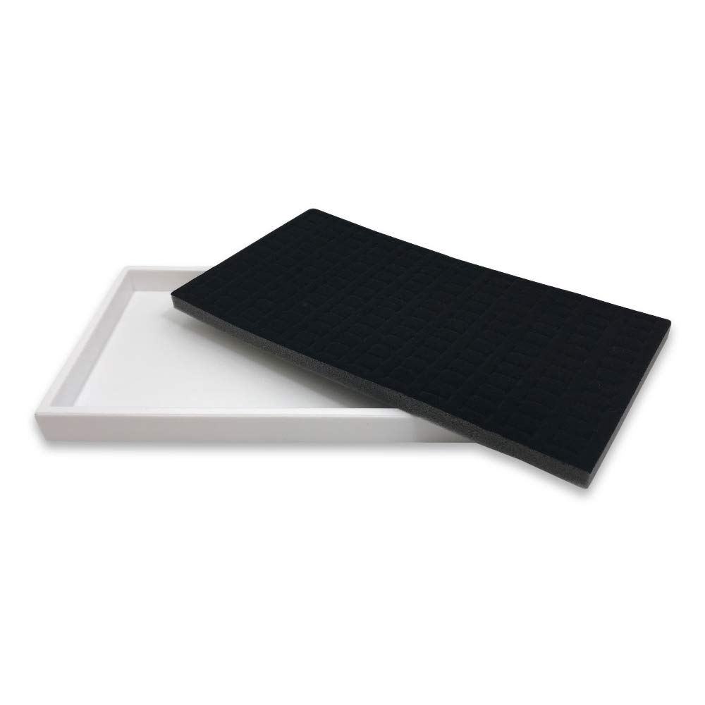 144 Foam Insert Ring Display Tray (White Tray, Black Foam) - 1 Pack (14 ¾” x 8 ¼” x 1”) – Merchandising/ Jewelry Display/ Organizer/ Multi Purpose Tray
