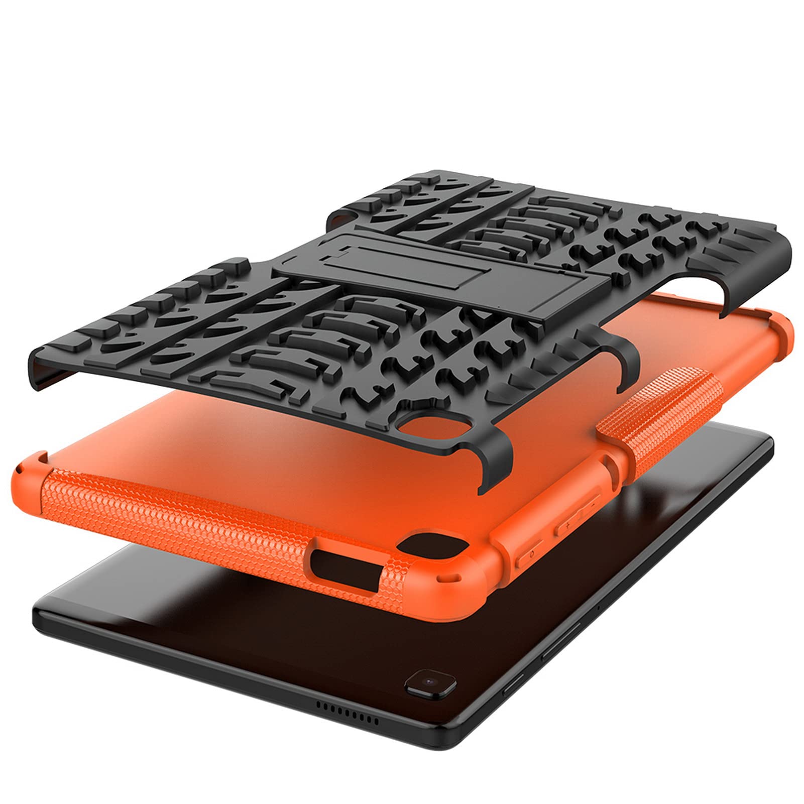 DWaybox for Samsung Galaxy Tab A7 Lite Case 2021 8.7 inch SM-T225/T220, Hybrid Armor Heavy Duty 2in1 TPU + PC Combo Dual Layer Rugged Shockproof Protective Cover Case with Kickstand -Orange