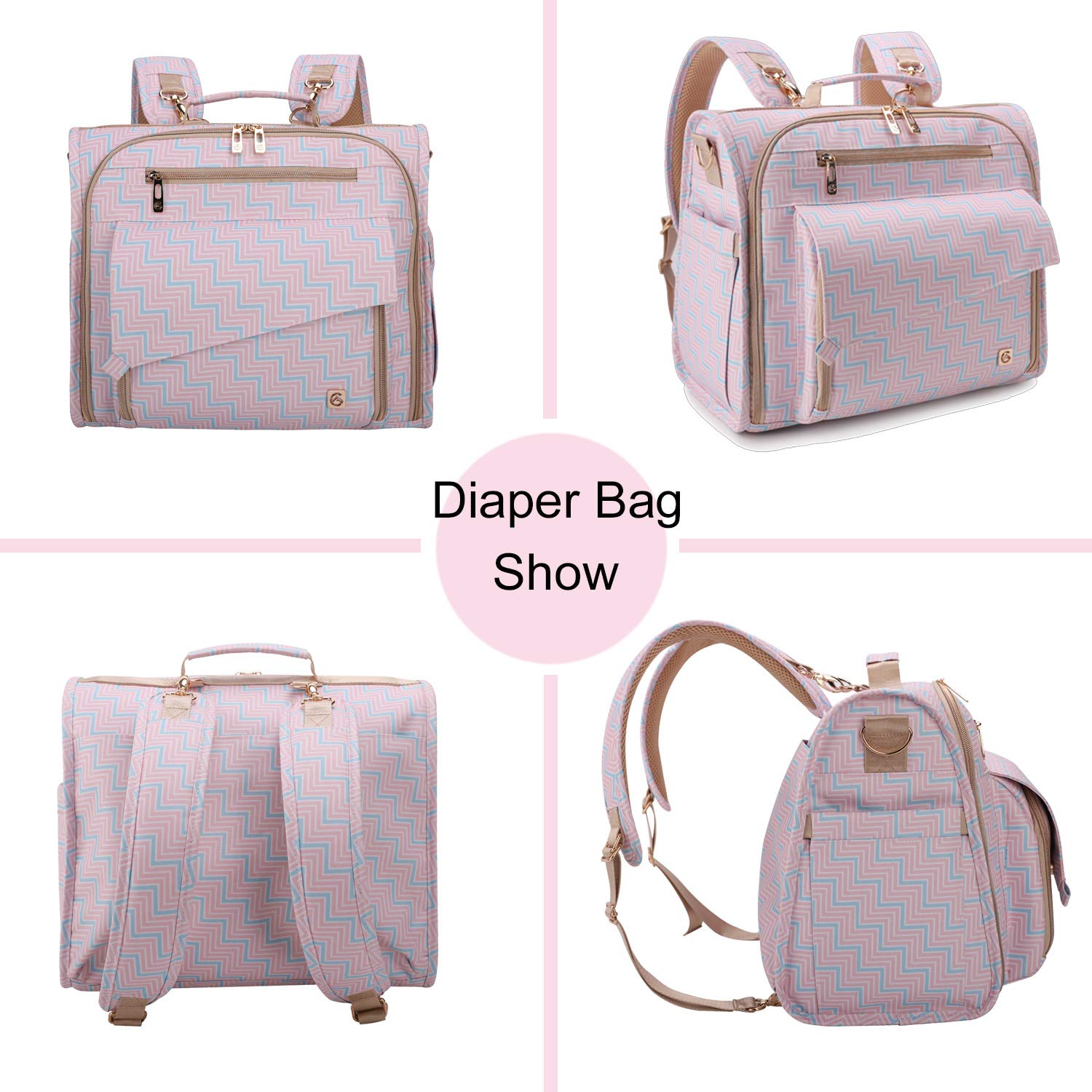 ALLCAMP OUTDOOR GEAR Diaper Bag Backpack Large, Support Baby Stroller, Converted Into a Tote Bag