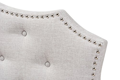 Baxton Studio Coralie Modern and Contemporary Greyish Beige Fabric Queen Size Headboard