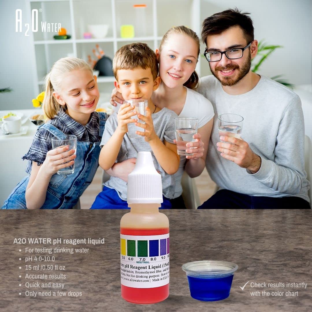 A2O Water - Made in USA, PH Tester (WHT/100-125 Tests)
