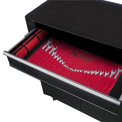 24-Piece All-Purpose Master Combination Wrench Set with Roll-up Pouch | SAE 1/4β to 1β, Metric 8mm to 24mm | Perfect for General Household, Garage, College Dormitory, Car Emergency, Boat and Much More