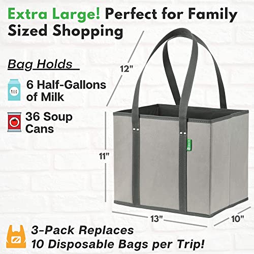 Creative Green Life Ultimate Shopping Bag 5-Pack β Reusable Grocery Box Bags (3) β Insulated Grocery Bags (2) β Premium Quality, Heavy Duty Tote Bag Set