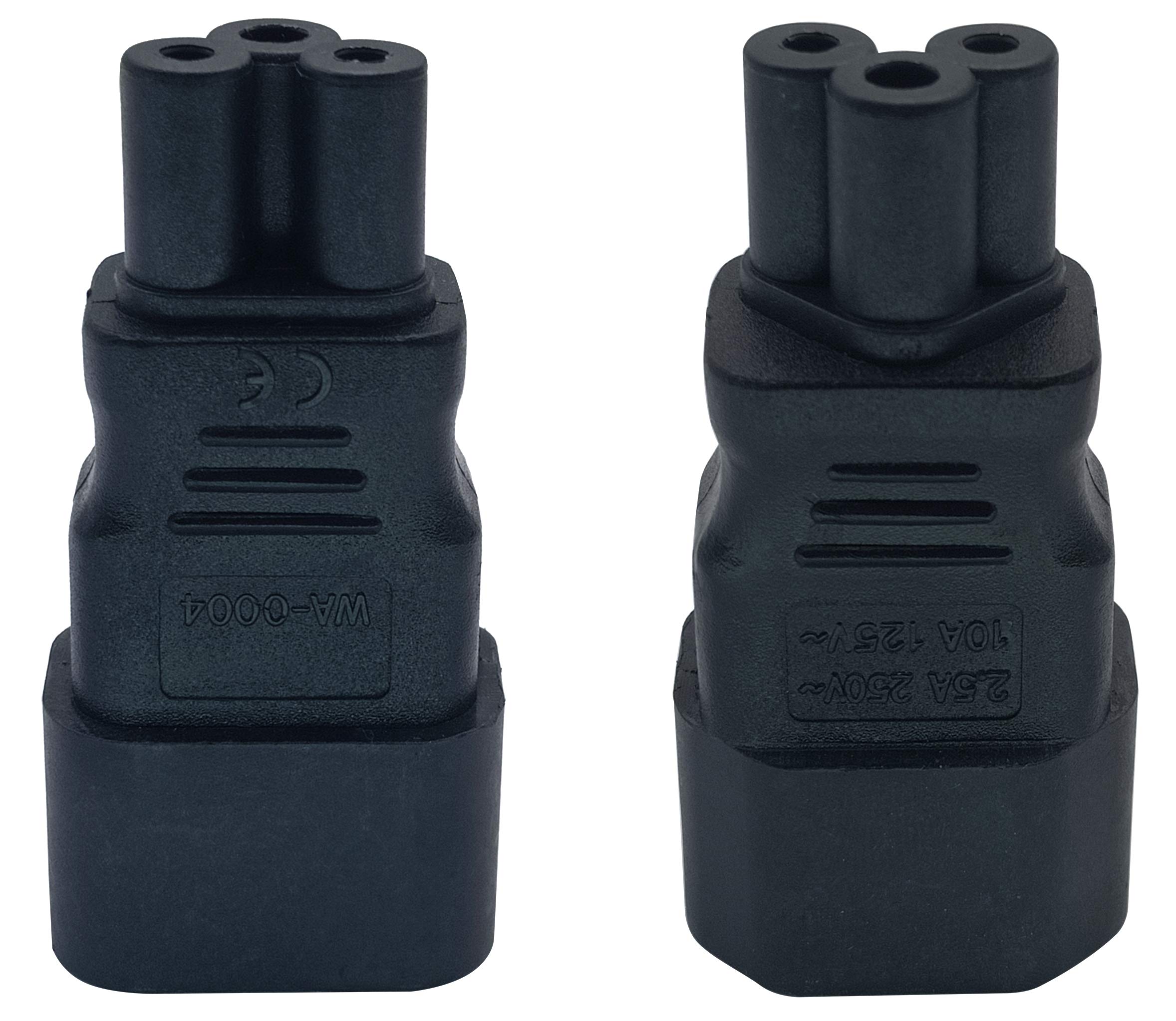 AAOTOKK IEC 320 C14 to C5 AC Adapter, 10A 125V IEC 3Pole Male to Mickey Mouse 3Pole Female Power Adapter,C5 to C14 AC Converter for Mickey Mouse Laptop Receptacle Converter (2 Pack-C5 to C14)