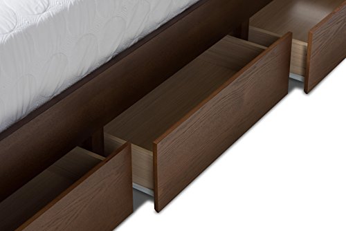 Baxton Studio Garonne Storage Platform Bed, Queen, Walnut Brown