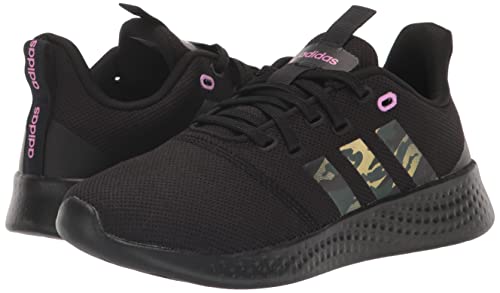 adidas Women's Puremotion Running Shoe, Core Black/Green Oxide/Pulse Lilac, 10