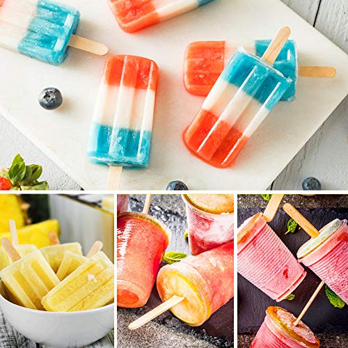 Chuya Wood Craft Sticks Garden Label Wooden Popsicle Ice Cream Sticks for Hand DIY Craft (4.5 inch 200 Pack)