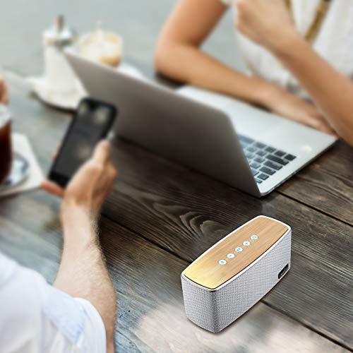 comiso Bluetooth Speakers, 20W Loud Wood Home Audio Outdoor Portable Wireless Speaker, Subwoofer Tweeters for Super Bass Stereo Sound Bluetooth 5.0 Handsfree 24H Playtime
