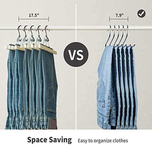 Corodo Pants Hangers, 10 Pack Pants Hangers Non Slip, Space Saving Hangers for Pants, Rubber Coating Short Neck Hangers