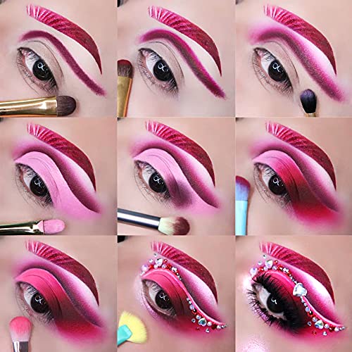 ecofavor Pink Eyeshadow Palette,Professional Matte Shimmer Metallic 12 Shades, Eyes Shadows Makeup Pallet, High Pigmented Waterproof Small and Cute Makeup Pallete