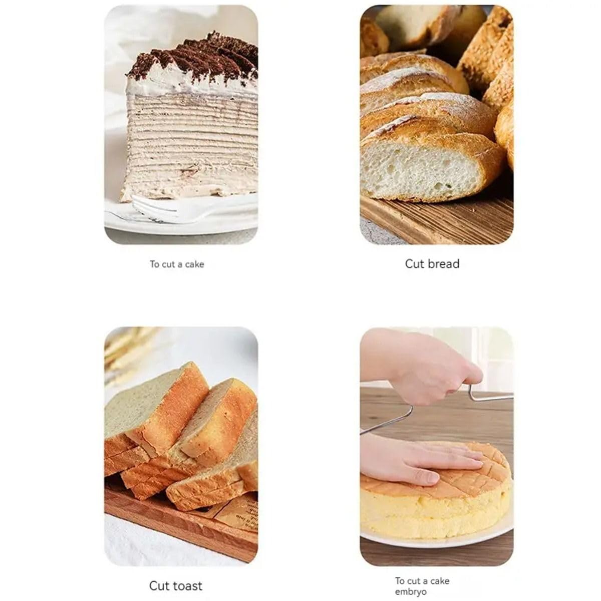 2-Wire Layer Cake Cutter Leveler Stainless Steel Adjustable Bread Cutting Slicer Kitchen Accessories Baking Tool