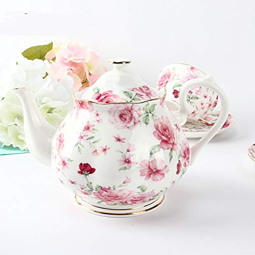 BTaT- Tea Pot, Teapot, Porcelain Teapot, 38 oz, Floral Teapot, Bone China Teapot for Tea Set, Ceramic Tea Kettle, Tea Pots for Tea Cup, Tea Pot Ceramic, Tea Pots for Loose Tea, Mother's Day Gift