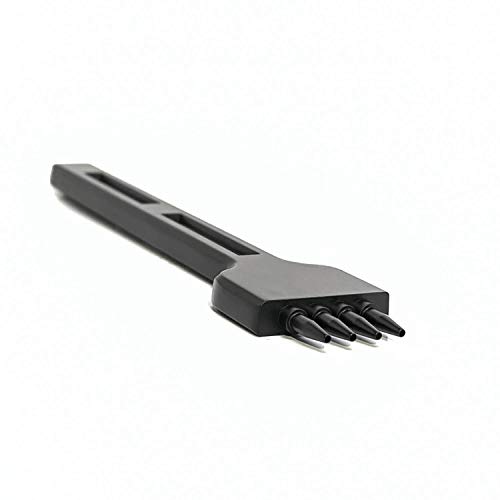 Citian Leather Round Hole Punching Tool 5mm 2/4/6 Claw Tooth Set for DIY Leather Craft (Black)
