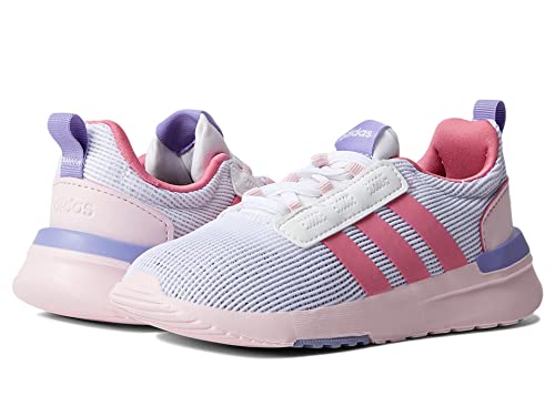 adidas Kids Racer TR21 Running Shoe, White/Rose Tone/Clear Pink, 9 US Unisex Toddler