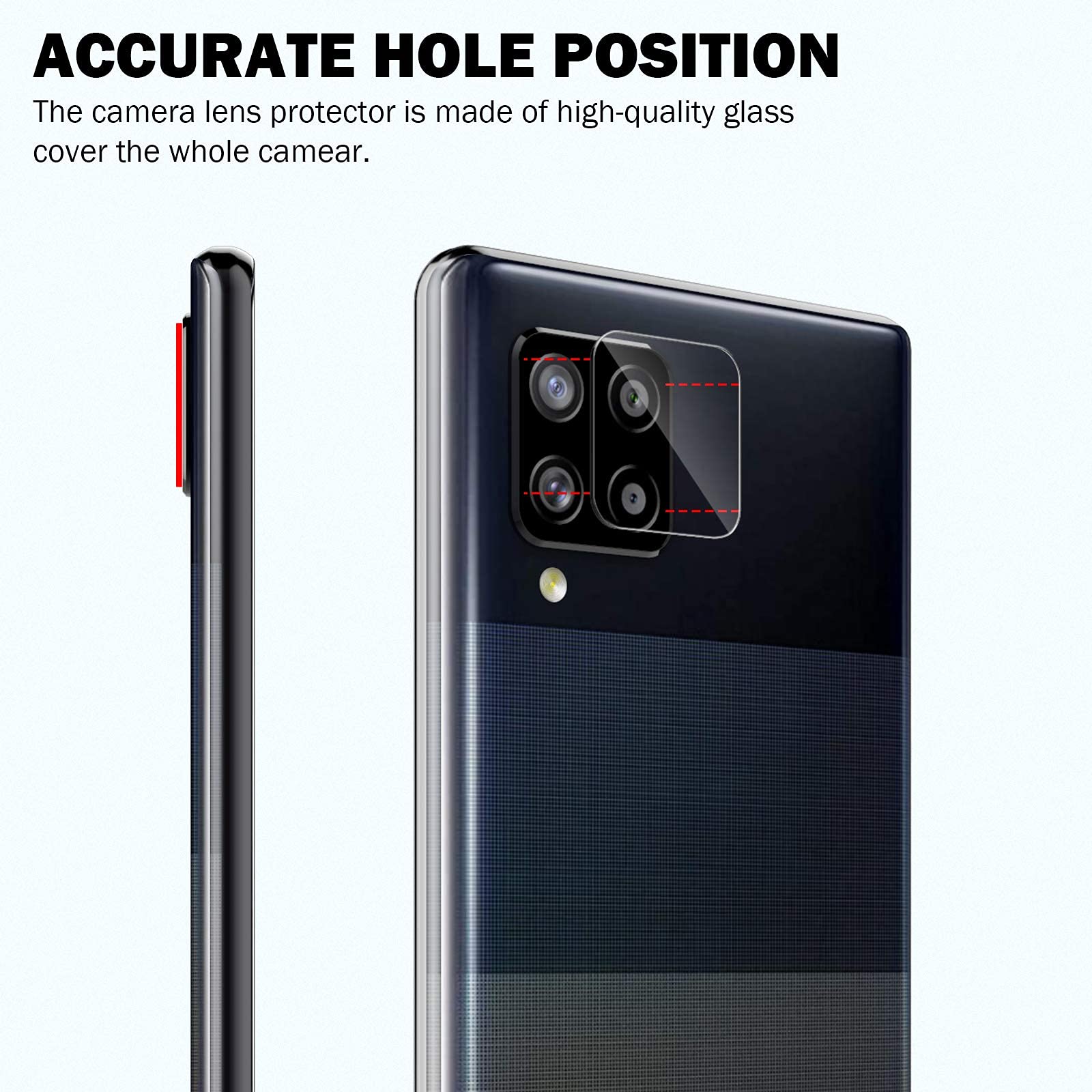 EGV [3+3 Pack Compatible for Samsung Gforalaxy A42 5G Screen Protector Tempered Glass + Camera Lens Protector [Easy Installation] Fingerprint Unlock [Anti-Scratch] [No-Bubble] [Work With Case]
