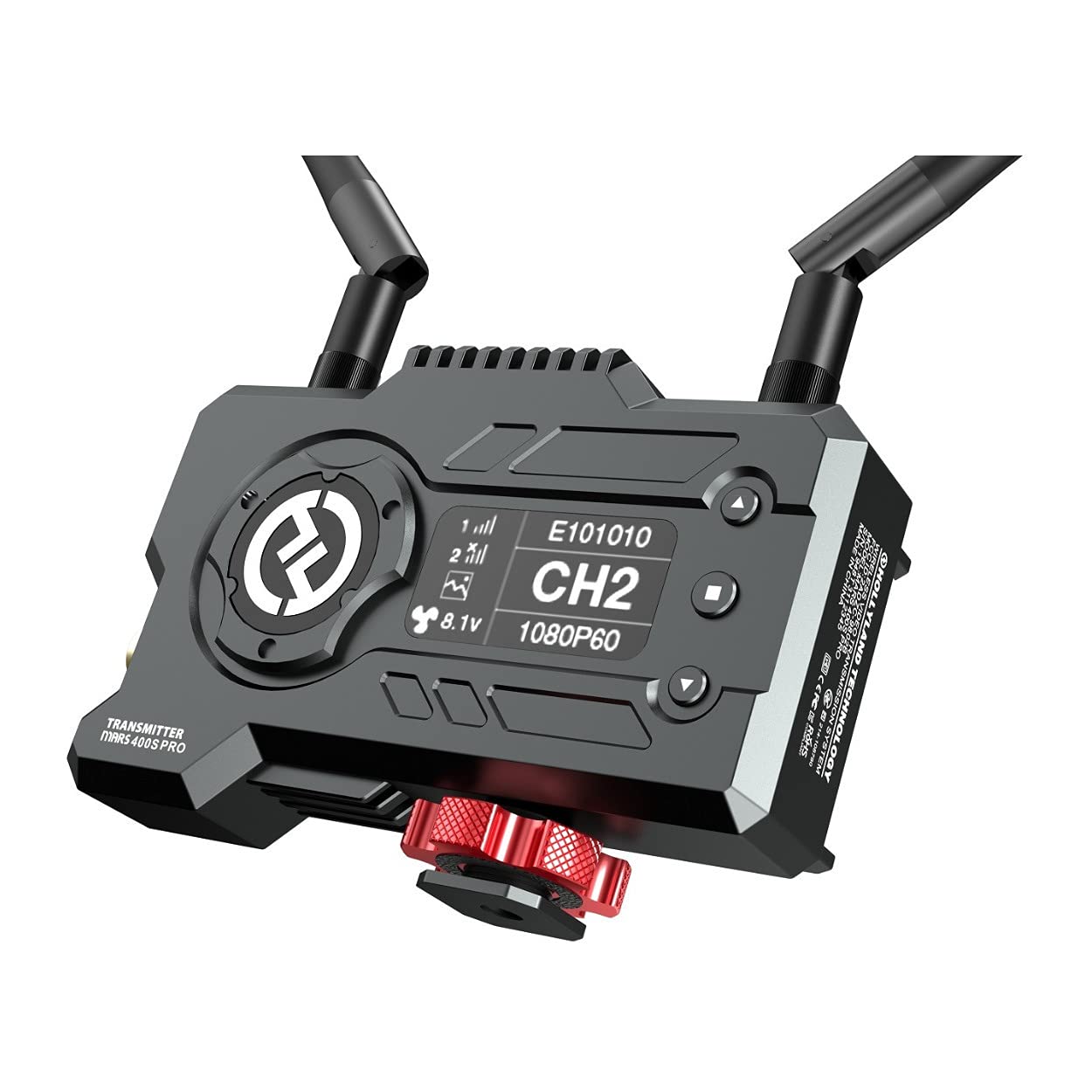 Hollyland Mars 400S PRO SDI/HDMI Wireless Video Transmission System with Koah Triple Shoe Bracket, and Koah 2-Pack Sony NP-F570 Rechargeable 3350mAh Battery and Dual USB-C LCD Charger Bundle (4 Items)