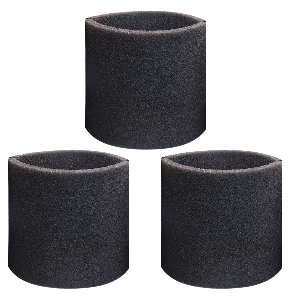 3 Pack 90585 Foam Sleeve Filter Replacements for Shop Vac for Vacmaster & for Genie Shop Wet Dry Vacuums, VF2001 Foam Filter for Wet Dry Vacuum Cleaner