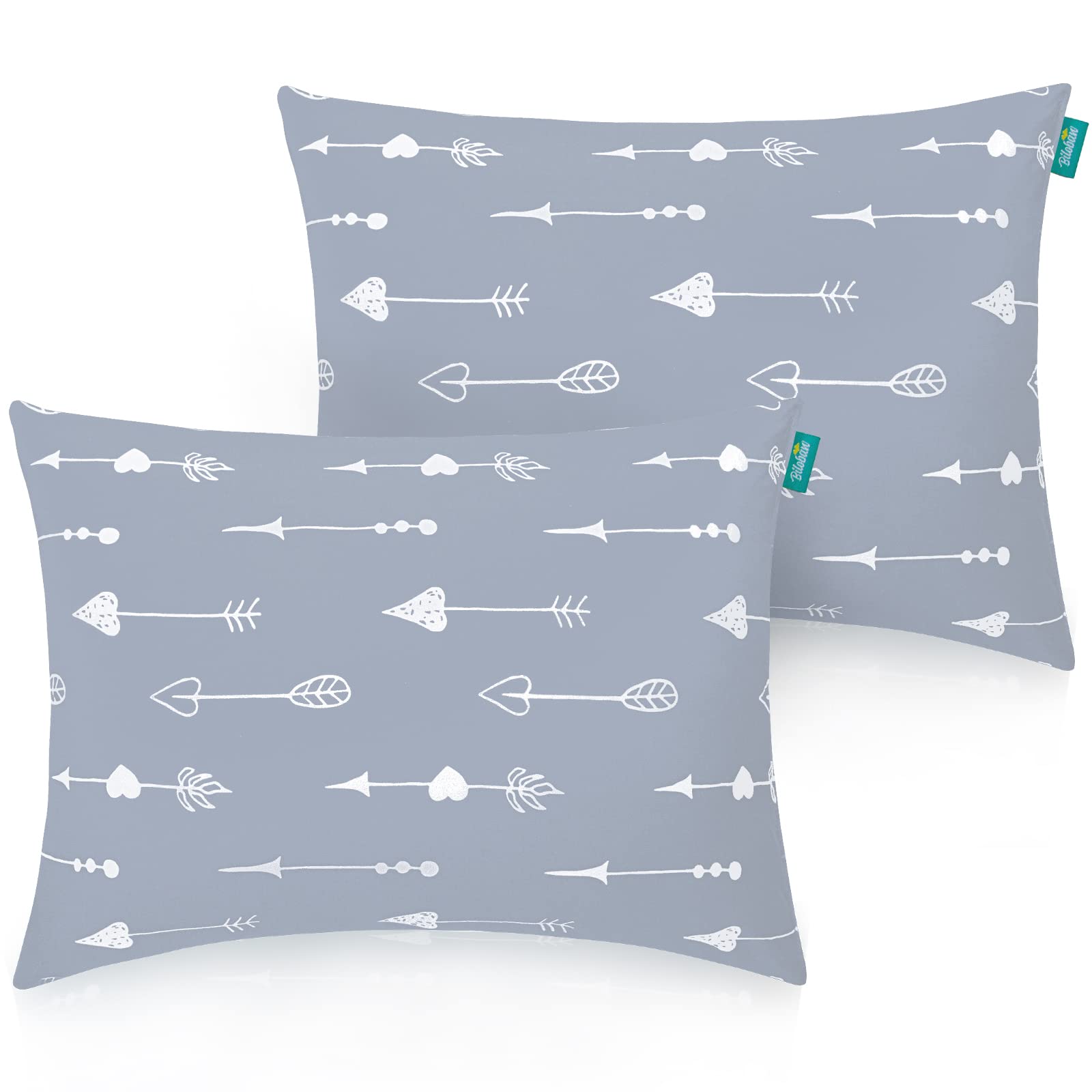 Toddler Pillow for Sleeping, Kid Pillow 14" x 19" for Small Travel Bed, Nap Pillow for Crib, Soft & Skin-Friendly Small Pillows for Sleeping, Toddler Use Only, Age 2 to 5 (Grey Arrow)