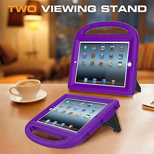 TOEVEK Kids Case for iPad 10th Generation 10.9 Inch, with Built-in Screen Protector and Pen Holder, Durable Shockproof Protective Cover for Apple iPad 10 Gen 10.9" 2022, Violet