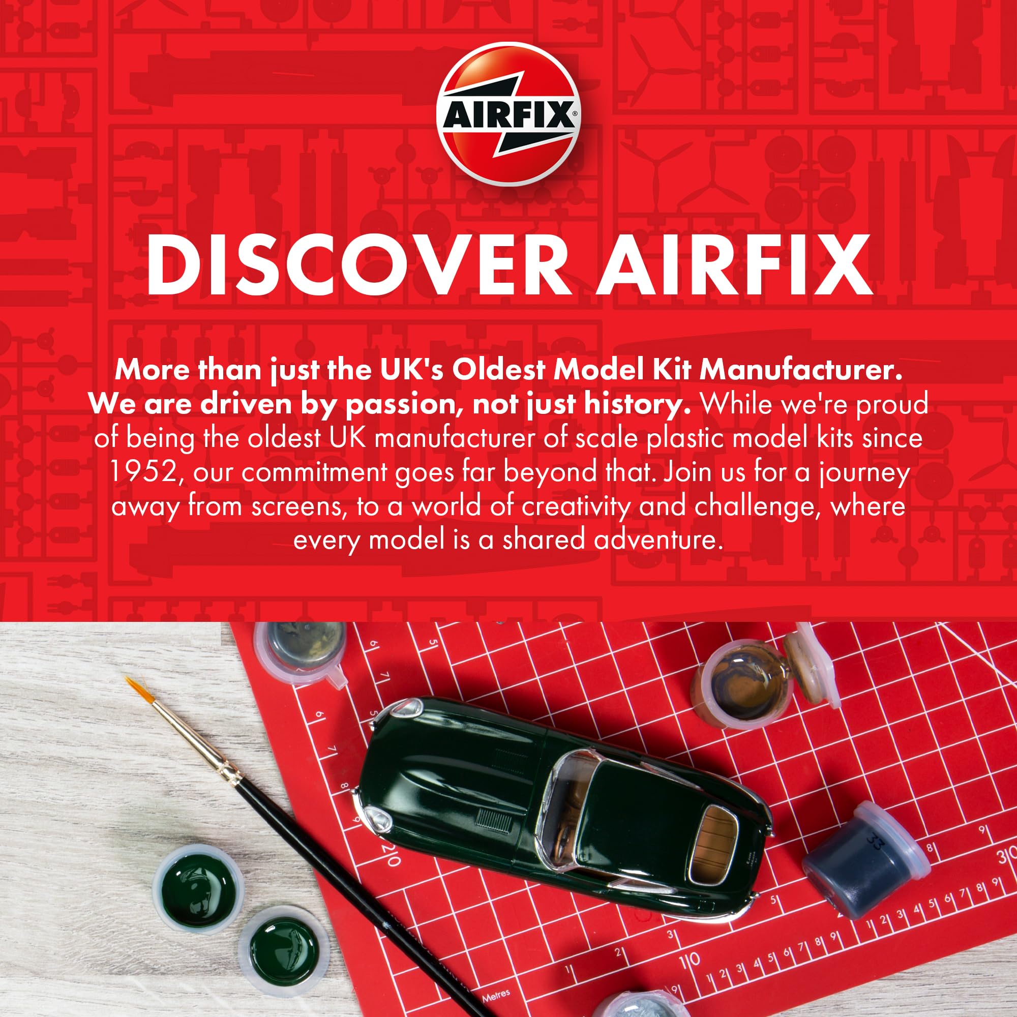 Airfix Model Tank - A02318V M3 Half-Track, Plastic Model Kits for Adults & Kids 8+, 1:76 Scale, Skill Level 2, WW2 Theme Military Models, World War 2 Tanks