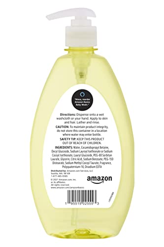 Amazon Basics Tear-Free Baby Hair and Body Wash, 16.9 Fluid Ounce, 1-Pack (Previously Solimo)